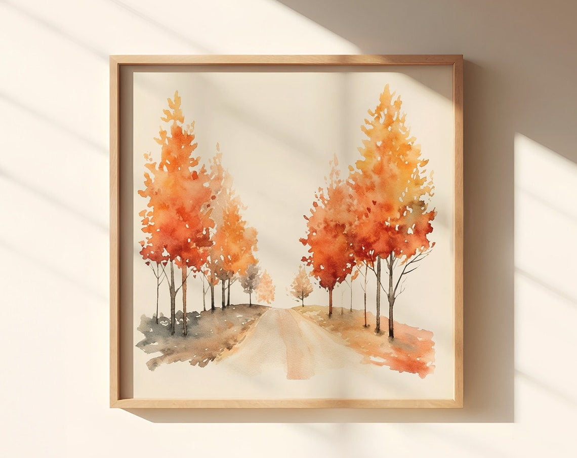 Autumn Landscape Print, Fall Landscape, Country Farmhouse Print, Cozy ...