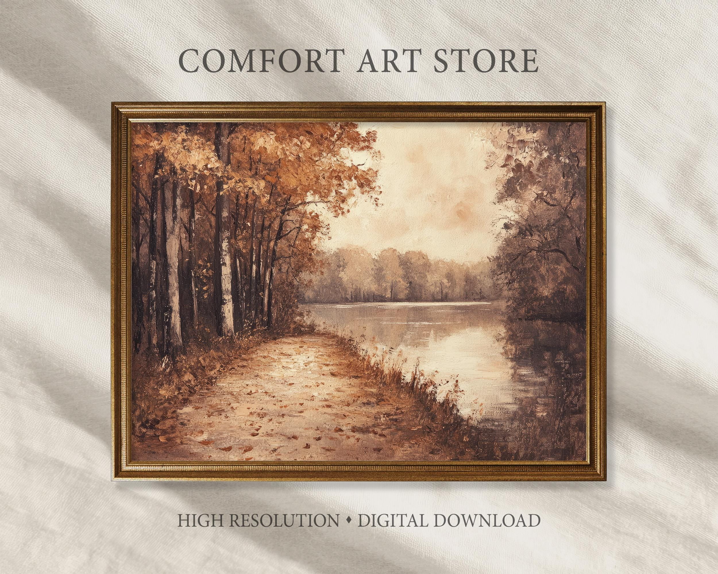 Autumn Landscape Print Vintage Fall Farmhouse Decor Moody Wall Art ...
