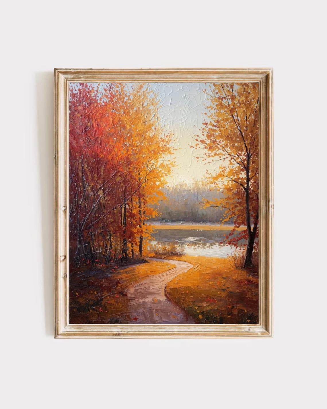 Autumn Landscape, Vintage Rustic Poster Wall Art, Wildflower Fall Art ...