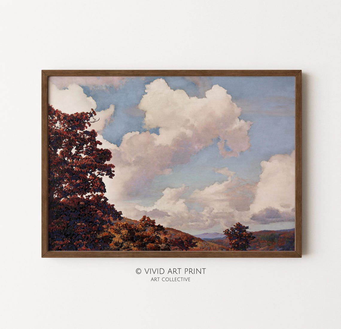 Autumn Landscape Vintage Wall Art, Rustic Cottage Core Fine Art Living ...
