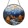 Autumn Landscape Window Hanging Stained Glass Style Suncatcher, Scenic ...
