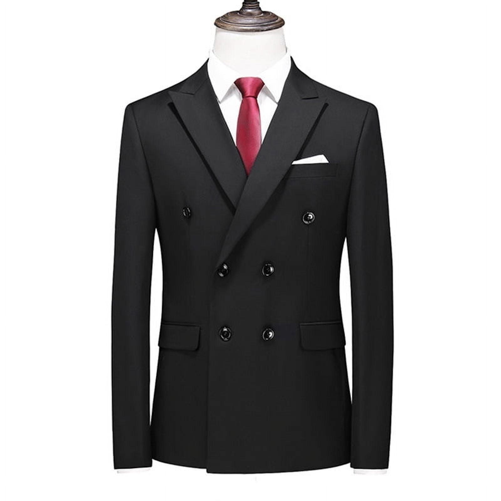 Autumn Large Size Men's Slim-fit Solid Color Double-row Two-button Suit ...