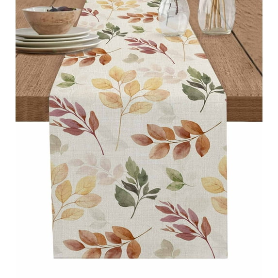 Autumn Leaf Eucalyptus Leaf Plant Table Runner ration Home r Dinner ...