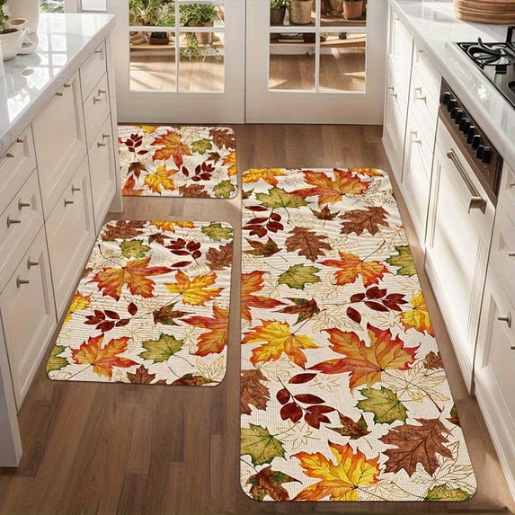 [Autumn Leaf, Flannel Floor Mat] 2/3pcs Flannel Floor Mat Set | Autumn ...