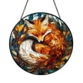 Autumn Leaf Fox Stained Glass – Decorative Forest Window Art - Walmart.com