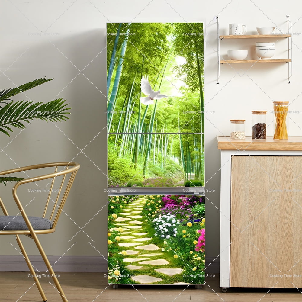 Autumn Leaf Fridge Wrap Vinyl Stickers Removable Peel and Stick Mural ...