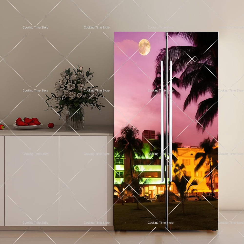 Autumn Leaf Fridge Wrap Vinyl Stickers Removable Peel and Stick Mural ...