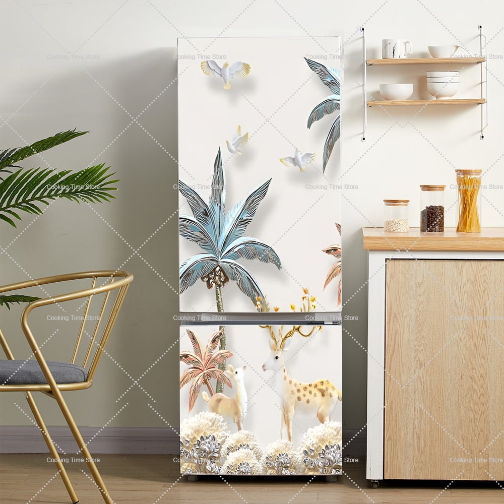 Autumn Leaf Fridge Wrap Vinyl Stickers Removable Peel and Stick Mural ...