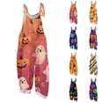 Autumn Leaf Ghost Pumpkin Halloween Womens Relaxed Fit Tie Shoulder ...