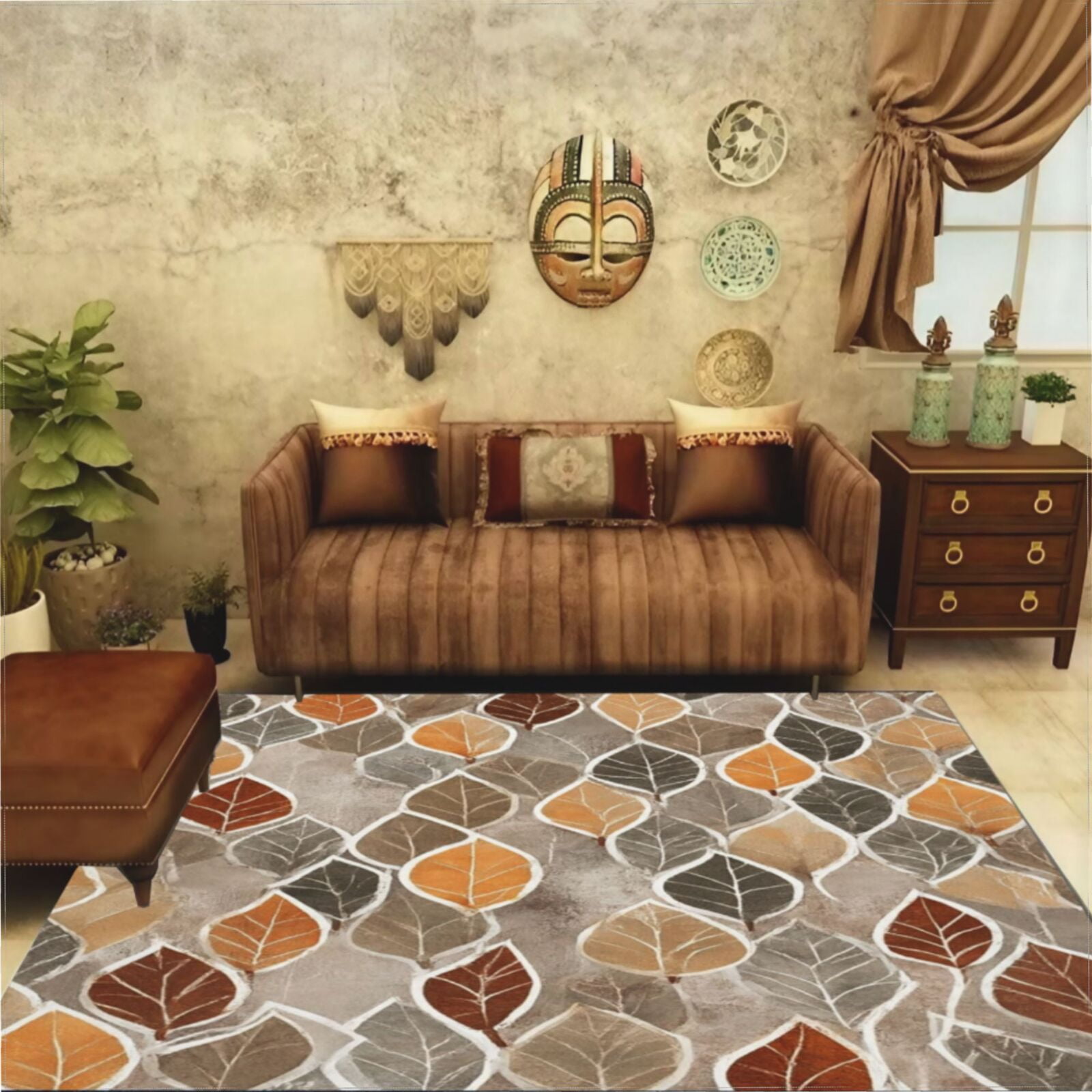 Autumn Leaf Pattern Art Light Luxury Home Carpets Living Room ration ...