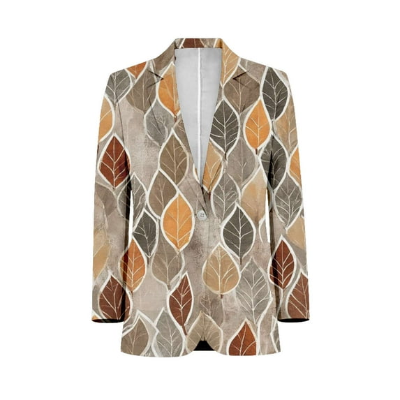 Autumn Leaf Pattern Design Art Men's Suit Blazer Casual Party Wear Slim ...