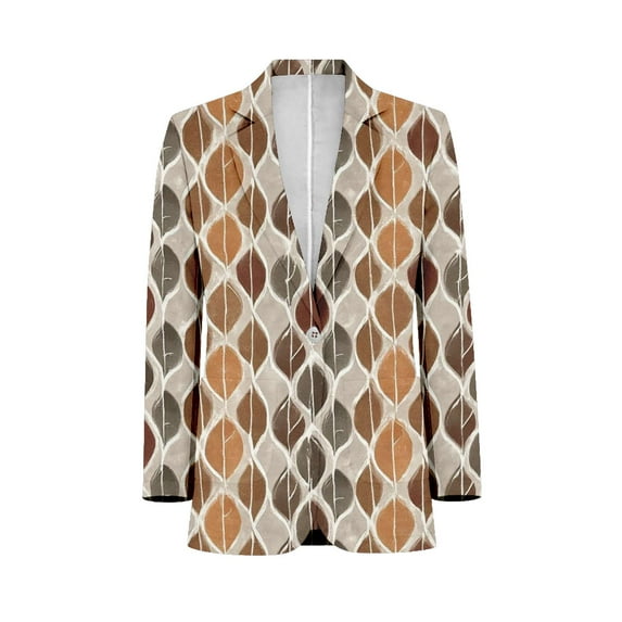 Autumn Leaf Patterned Fabric Design Men's Suit Blazer Casual Party Wear ...