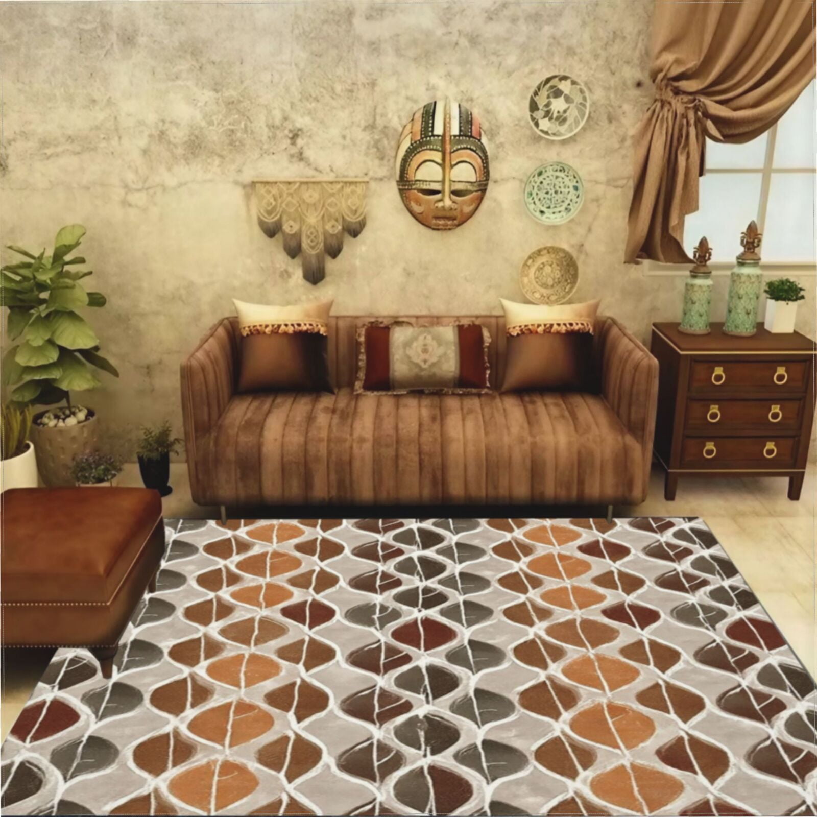 Autumn Leaf Patterned Fabric Light Luxury Home Carpets Living Room ...