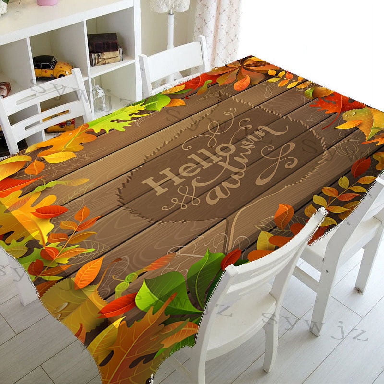 Autumn Leaf Printed Tablecloths Daily Use of Festive Tables Kitchen ...