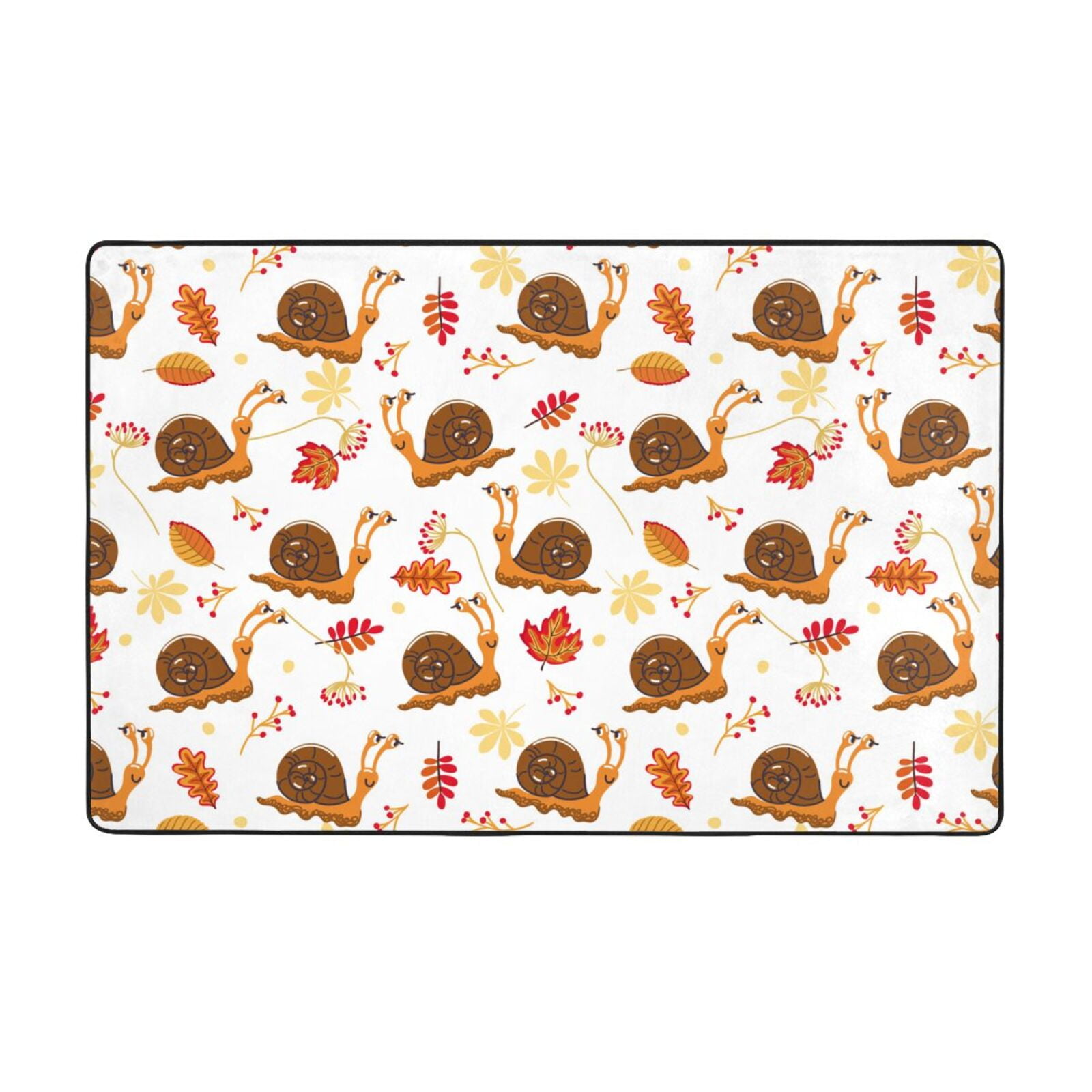Autumn Leaf Snails Soft Indoor Outdoor Rug, Washable Rugs for Living ...