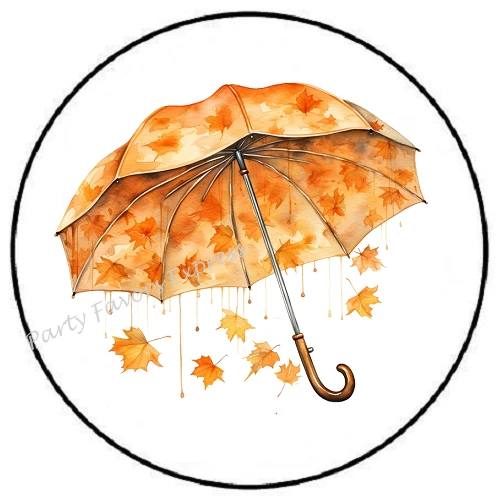 Autumn Leaf Umbrella Stickers Party Favors Phone Decal Water Bottle ...
