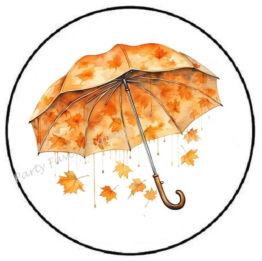 Autumn Leaf Umbrella Stickers Party Favors Phone Decal Water Bottle ...