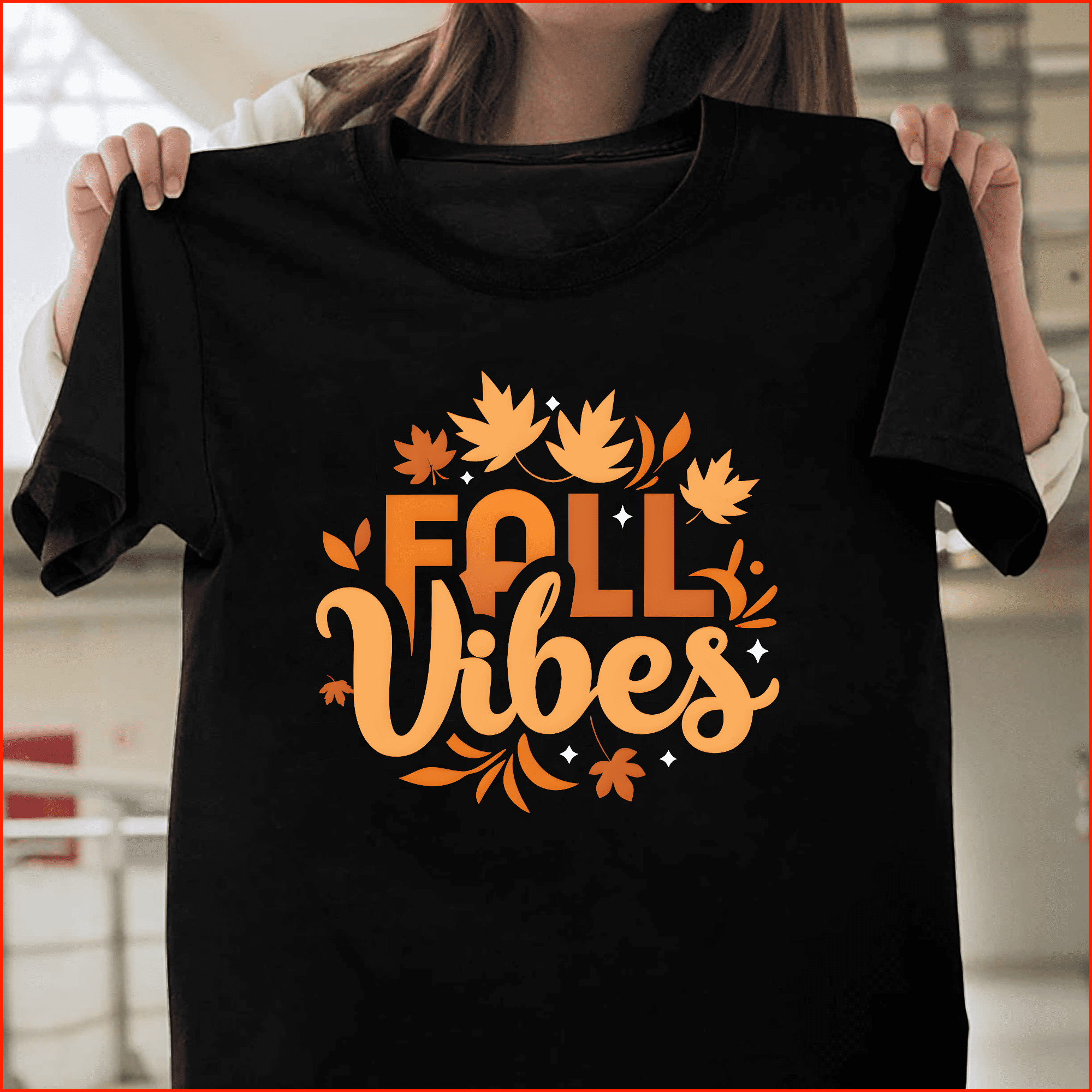 Autumn Leaves And Cool Fall Vibes Graphic Design For Fall H377 V90109 ...