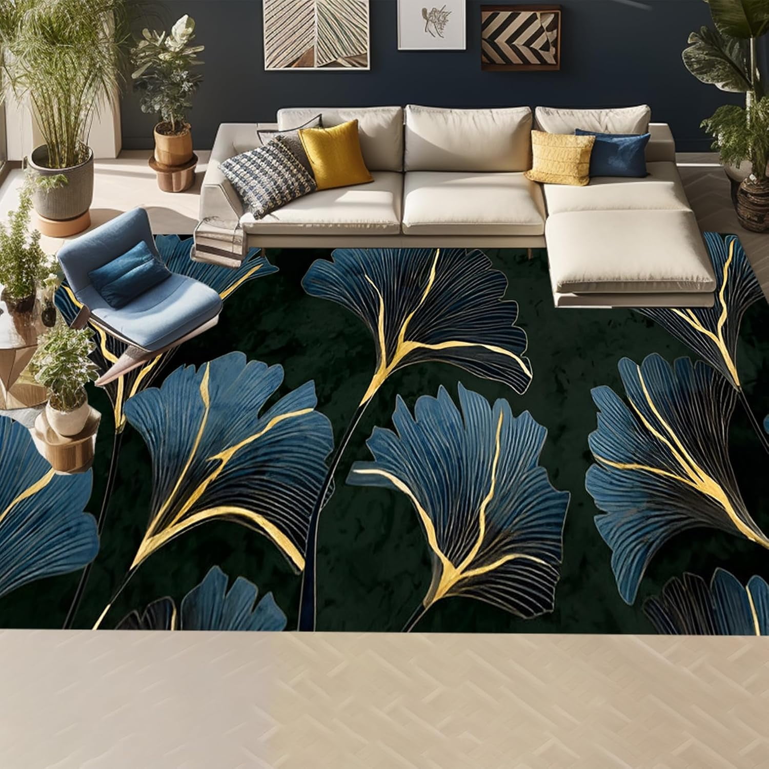 Autumn Leaves Area Rug Natural Scenery Forest Rug Washable Rugs Fluffy ...