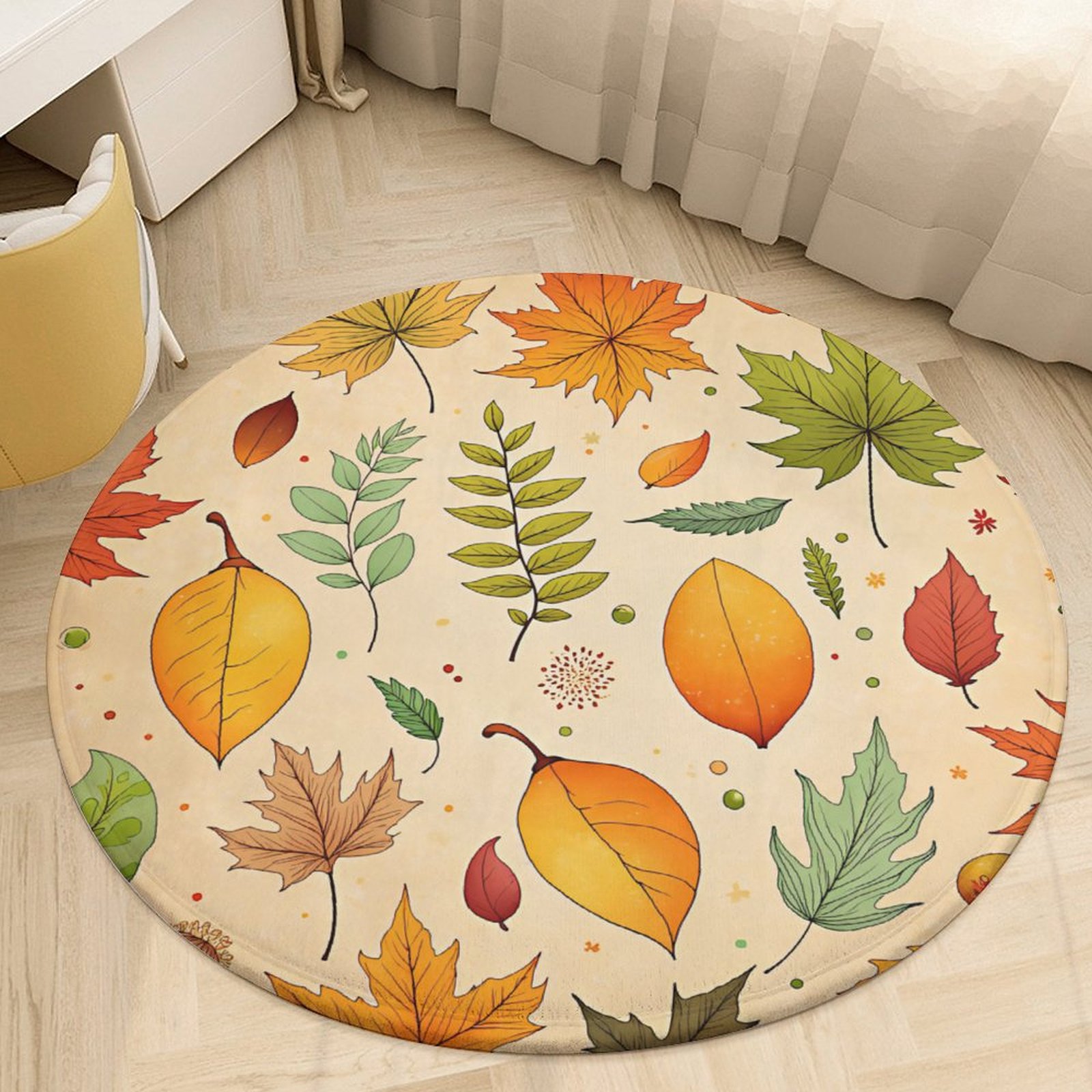 Autumn Leaves Background_01 Round Area Rugs for Bedroom Living Room ...