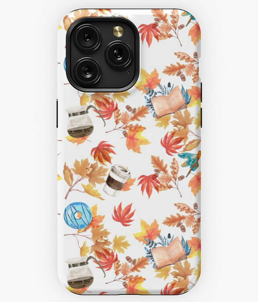 Autumn Leaves Books Coffee Cups Fireflies A11112 Phone Case for iPhone ...