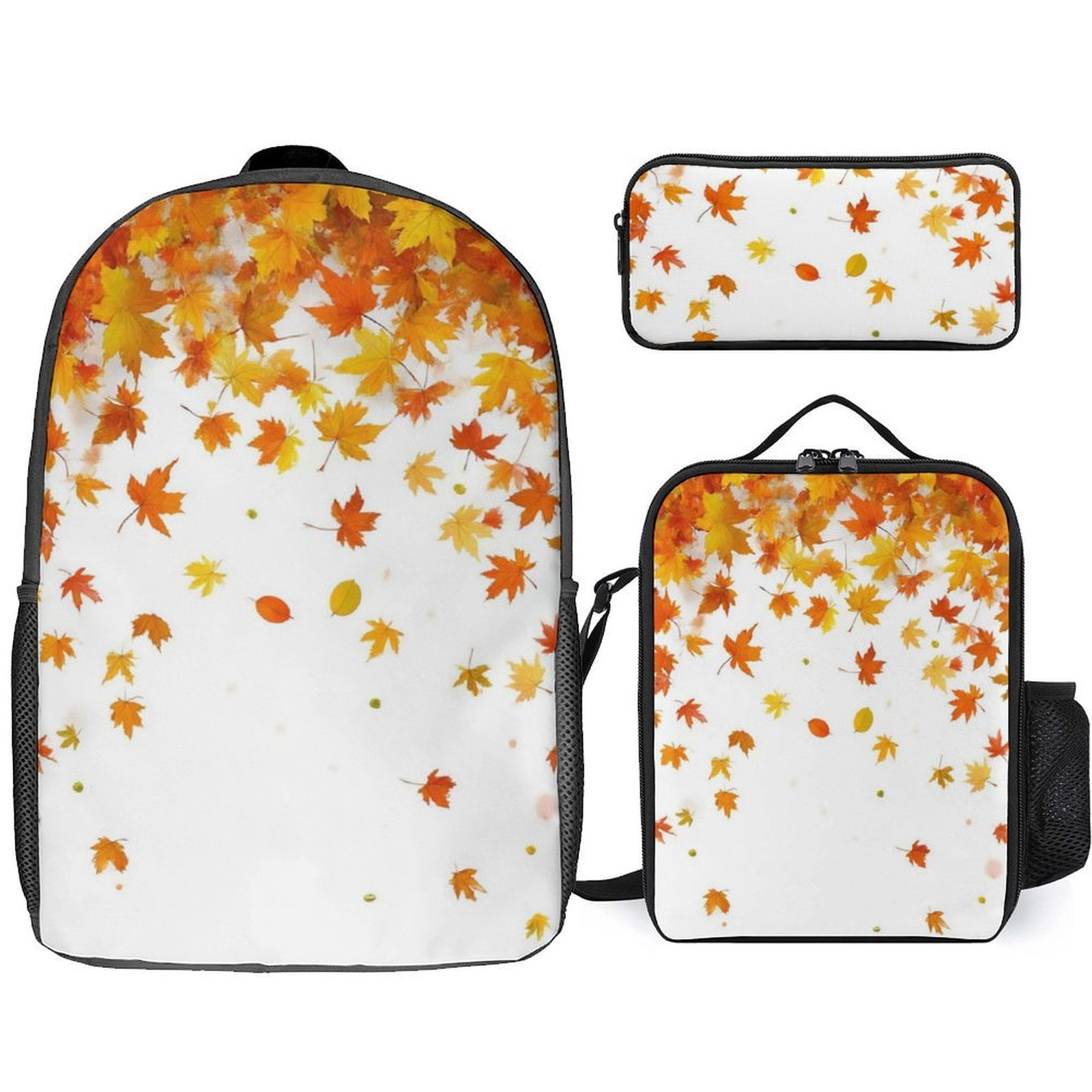 Autumn Leaves Border 3D Printed 3pcs/Set Bags Laptop Daypack Backpack ...