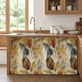 Autumn Leaves Cabinet Curtains 32" W x 55" L, Botanical Rustic Brown ...