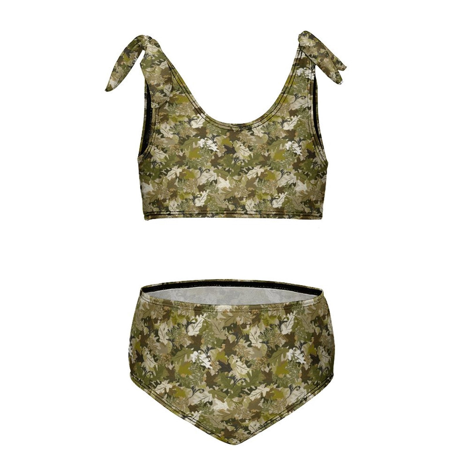 Autumn Leaves Camouflage Girl's 2 Piece Bikini Set Beach Sport Swimsuit ...