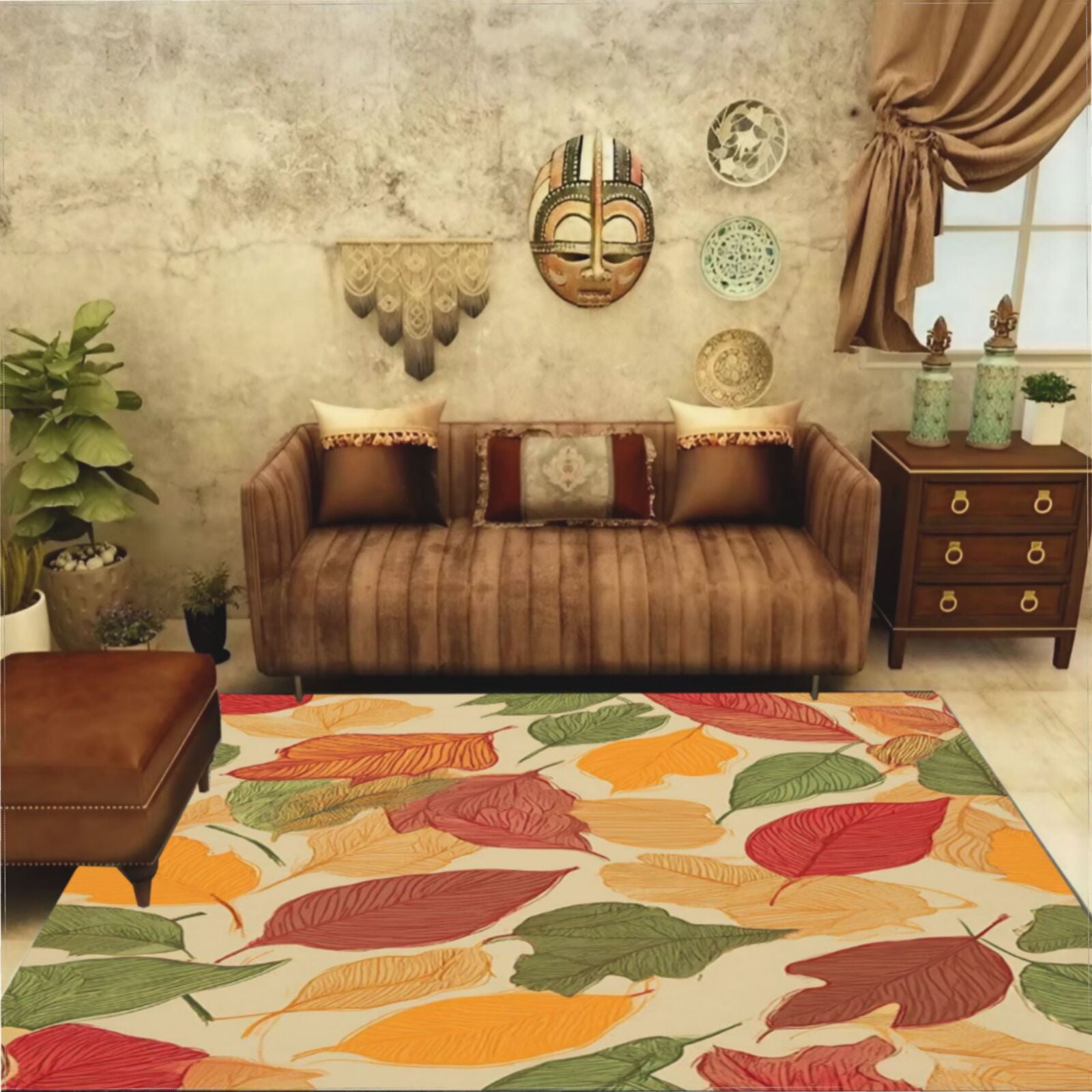 Autumn Leaves Colorful Pattern Light Luxury Home Carpets Living Room ...