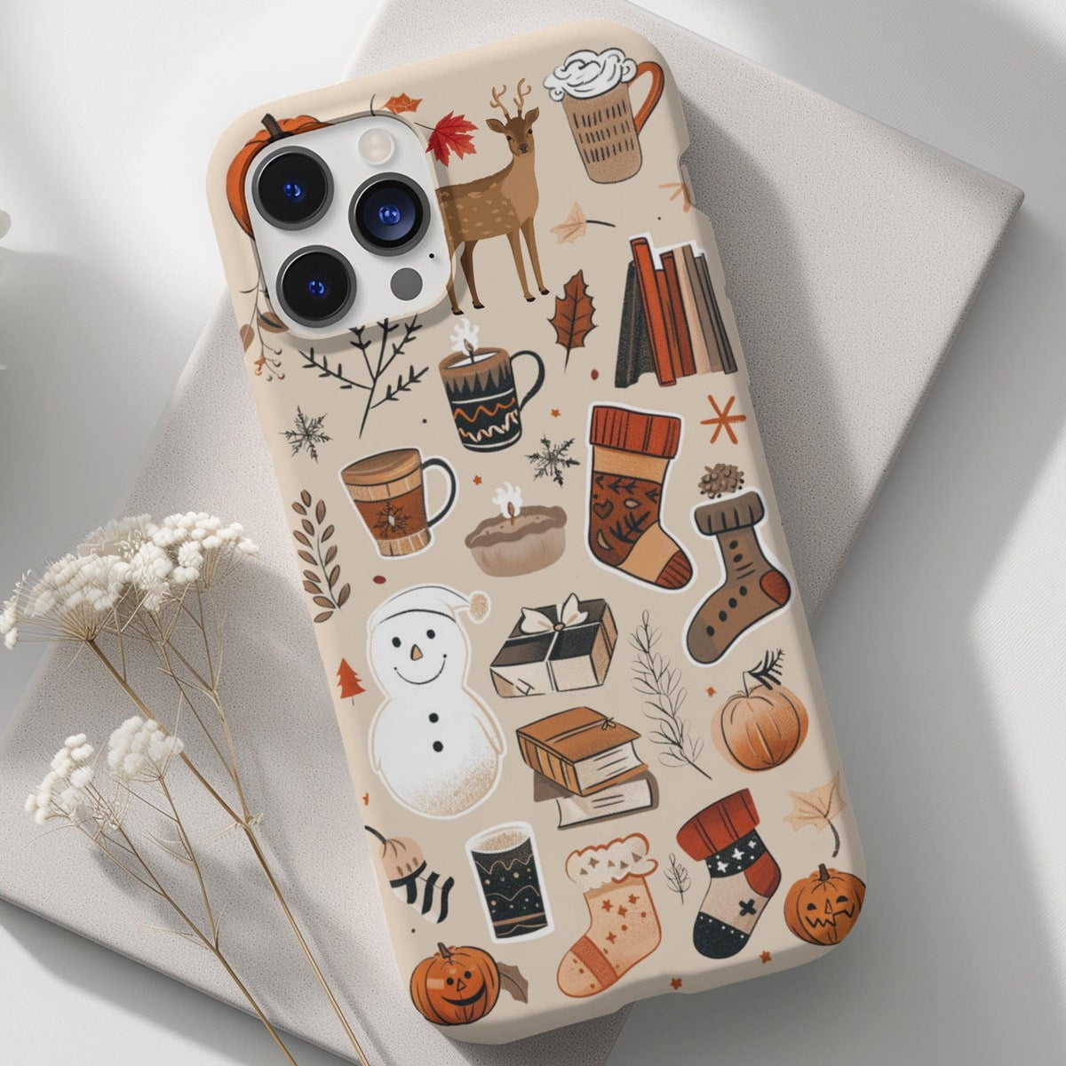 Autumn Leaves Cozy Collage Cute Fall Phone Case for 17 16 15 14 13 12 ...