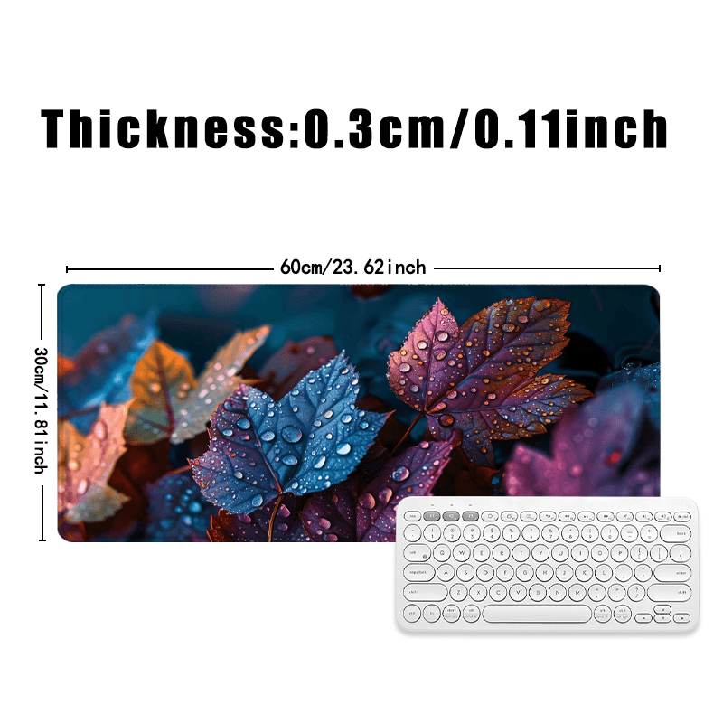 Autumn Leaves Dewdrop Design Mouse Pad 31.5 x 11.82 Inches Rubber ...