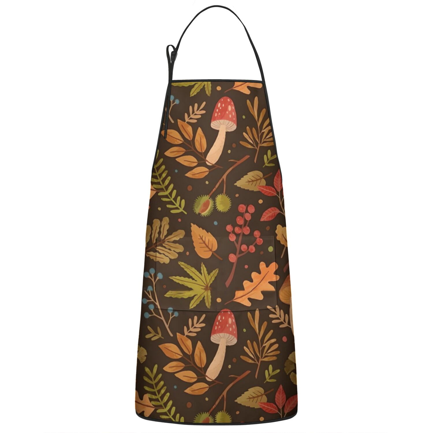 Autumn Leaves and Fall Mushrooms Pattern Apron-Garden Aprons for Women ...