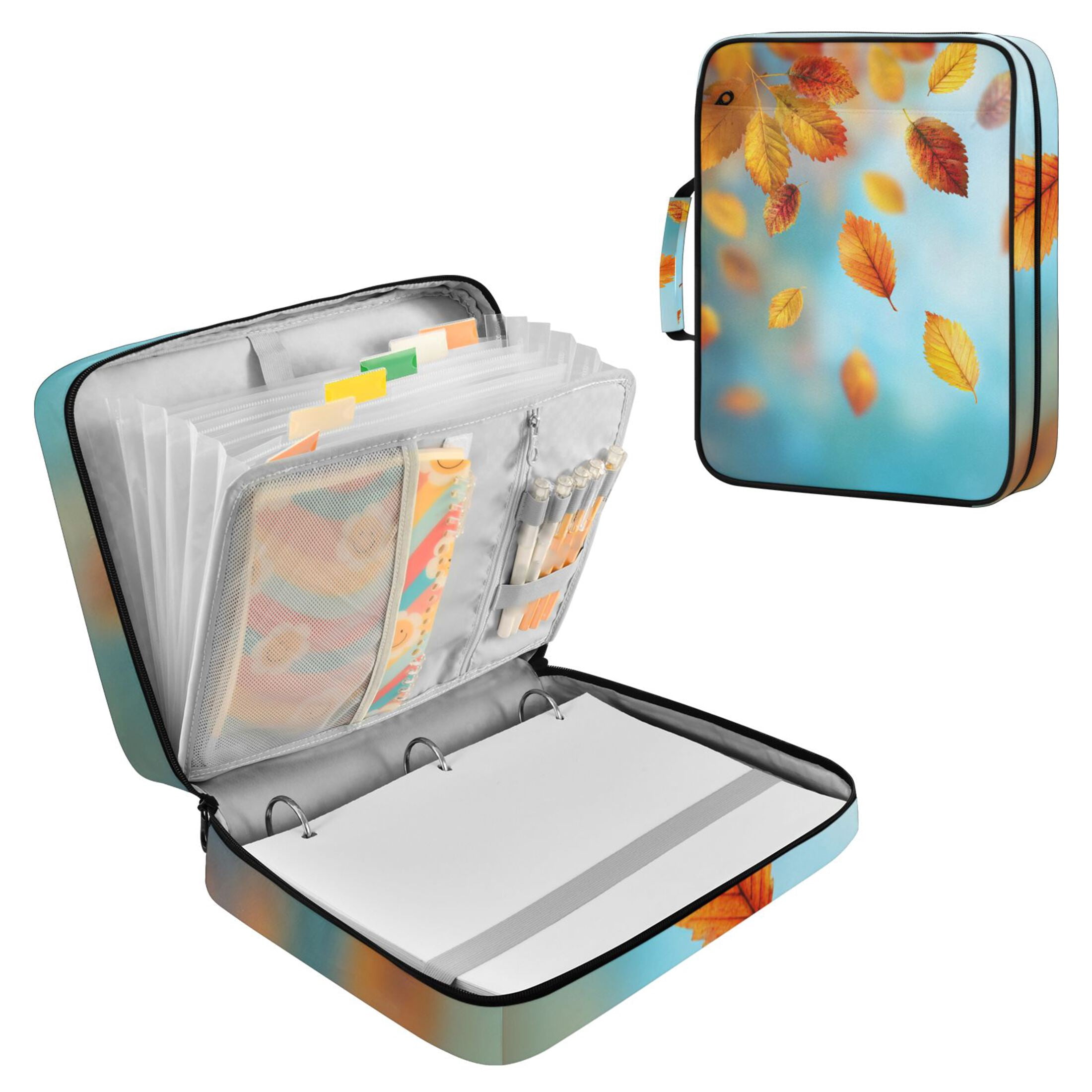 Autumn Leaves Falling Accordion File Organizer Expanding File Folder 3 ...
