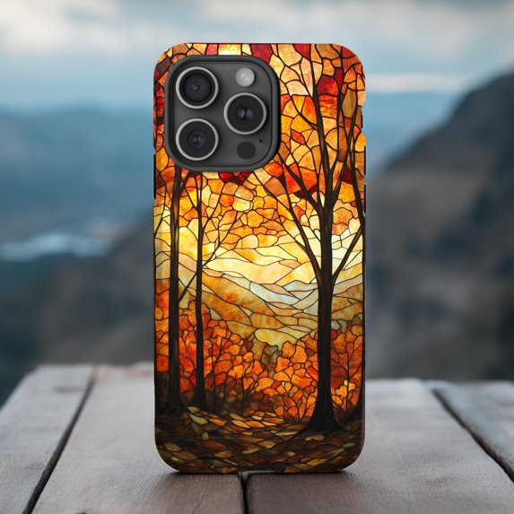 Autumn Leaves GlArt Phone Case Cozy Fall Aesthetic with iPhone 17 ...