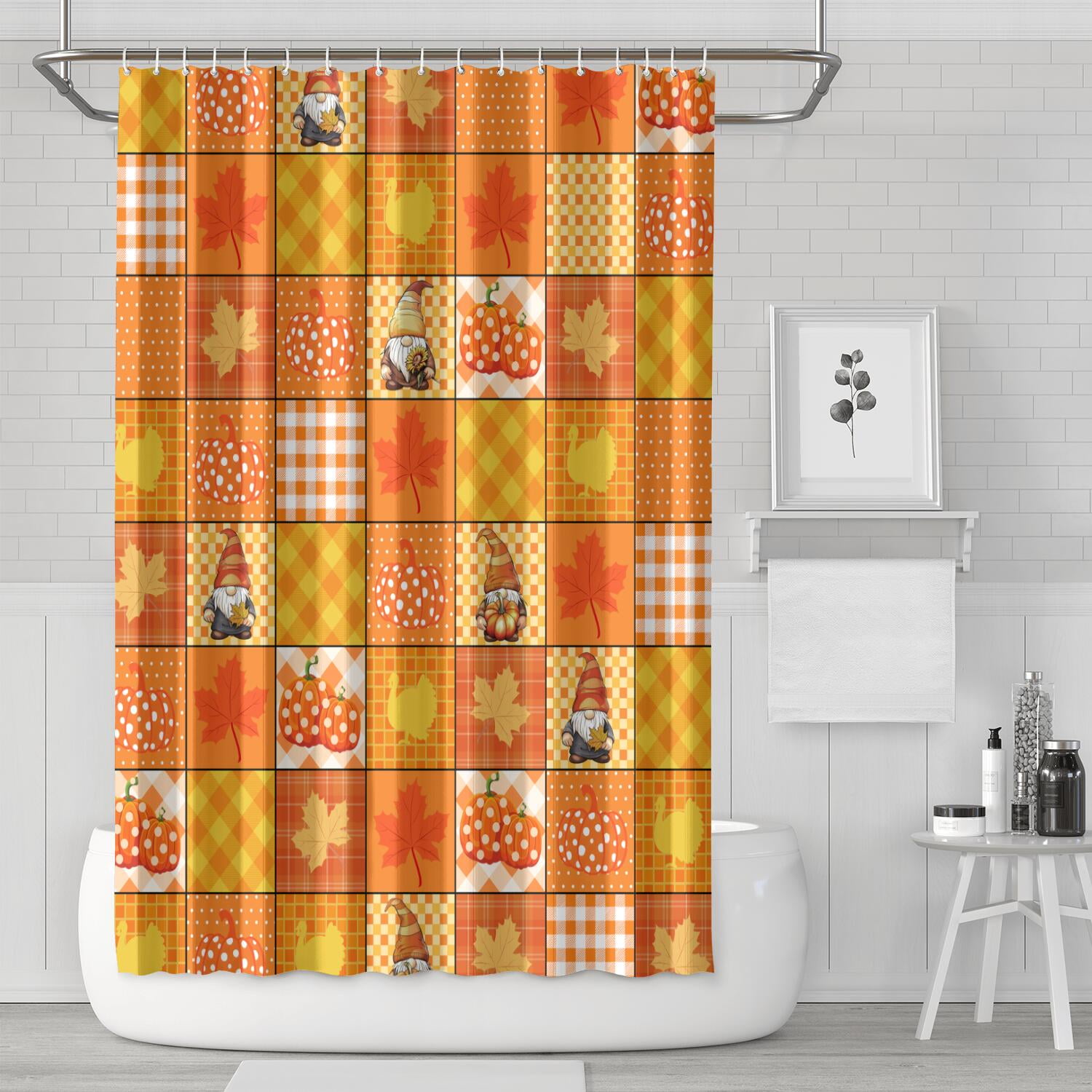 Autumn Leaves Harvest Thanksgiving Shower Curtain for Bathroom with ...