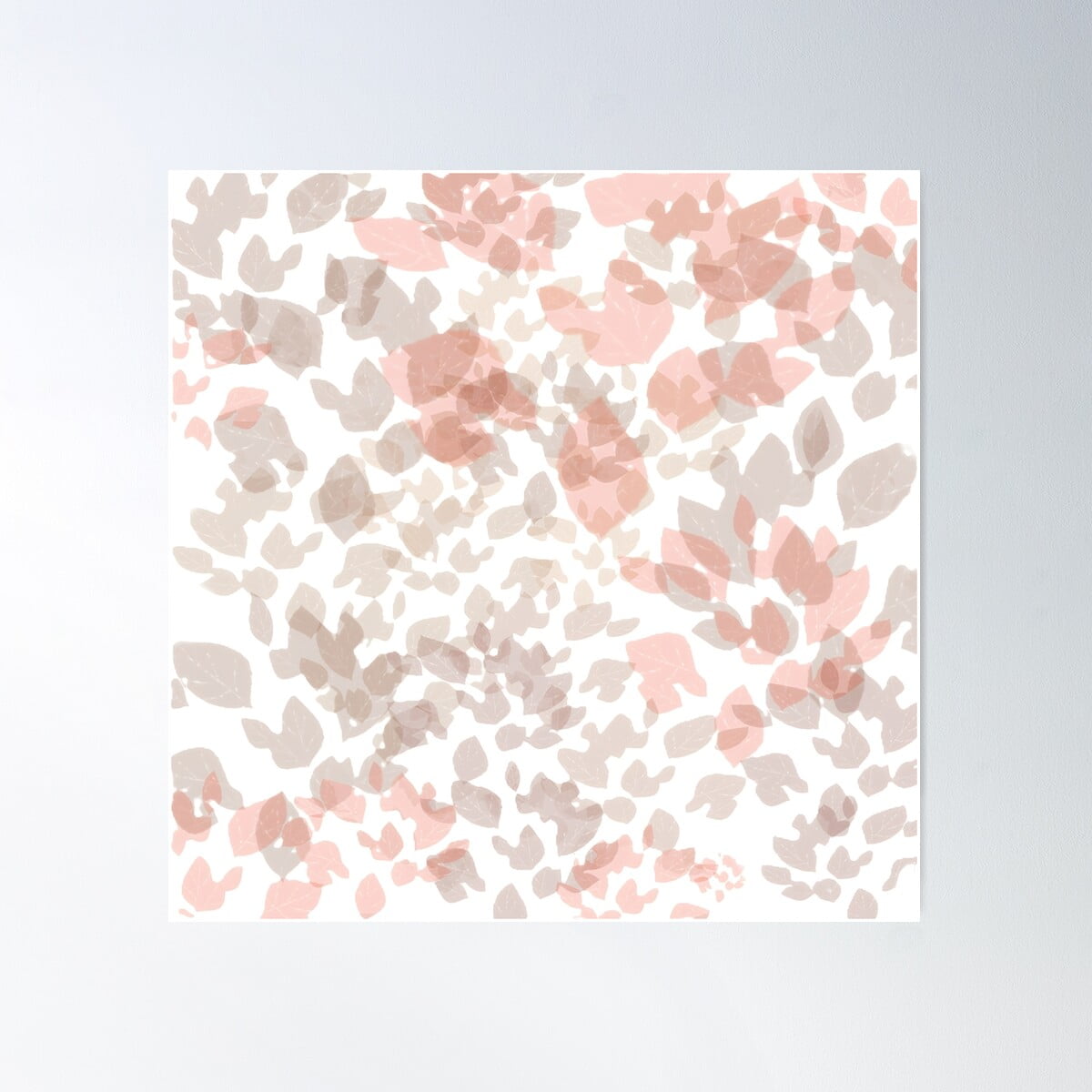 Autumn Leaves In Pastel Color Poster Wall Art, Modern Wall Decor For ...