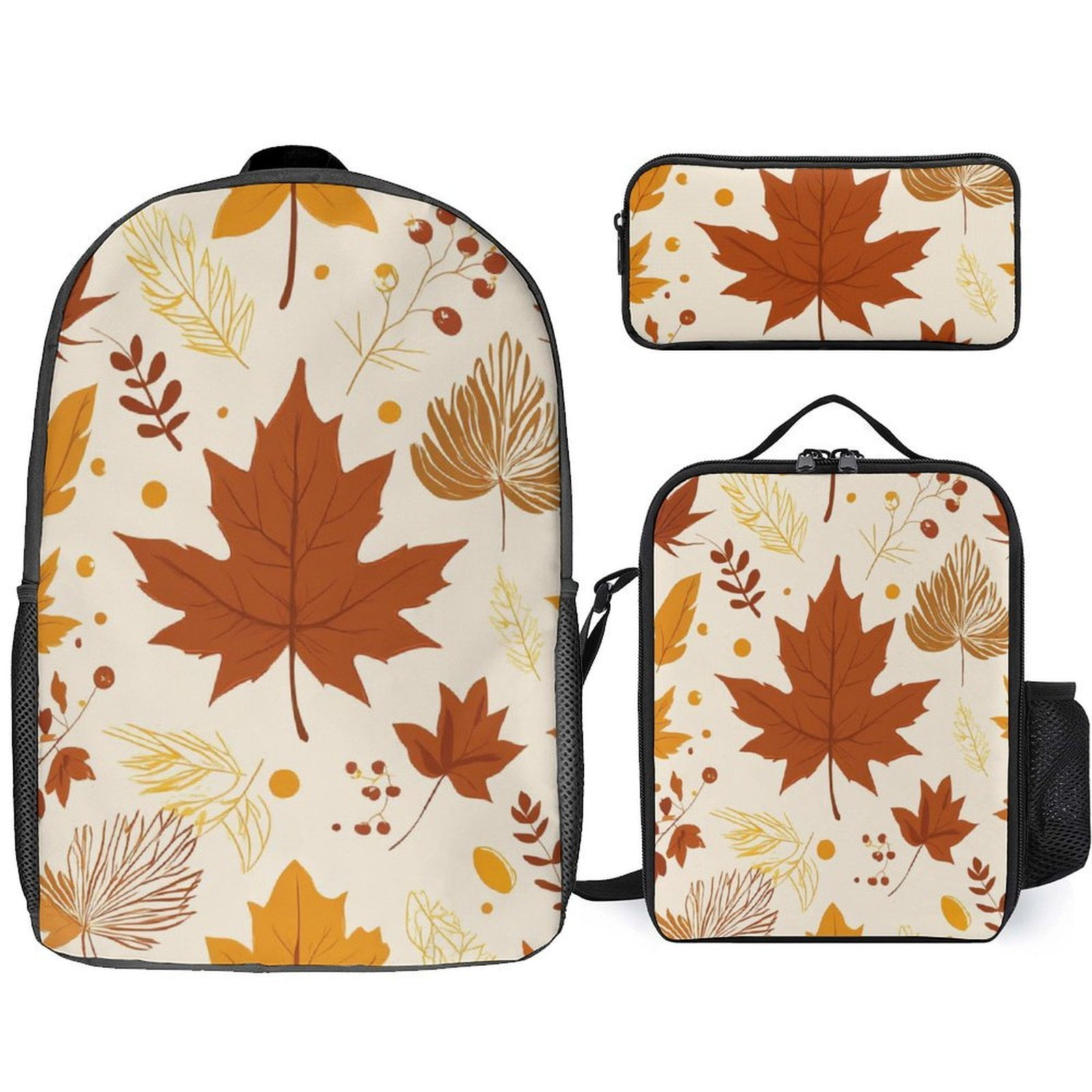 Autumn Leaves Pattern_1 3D Printed 3pcs/Set Bags Laptop Daypack ...