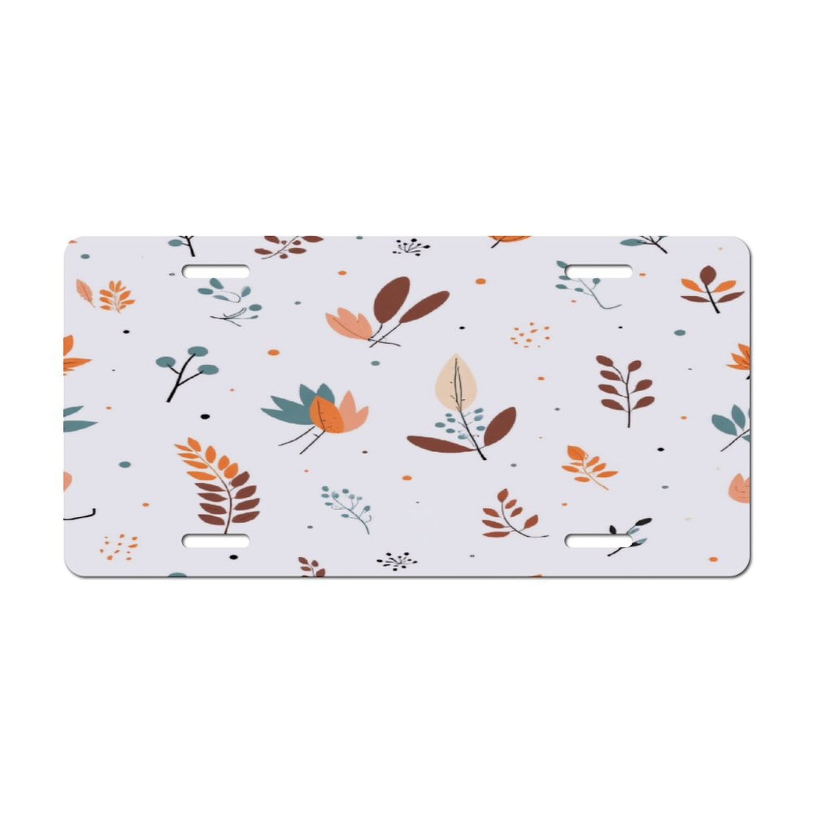 Autumn Leaves Pattern Car Decorative Front License Plate,Vanity Tag ...