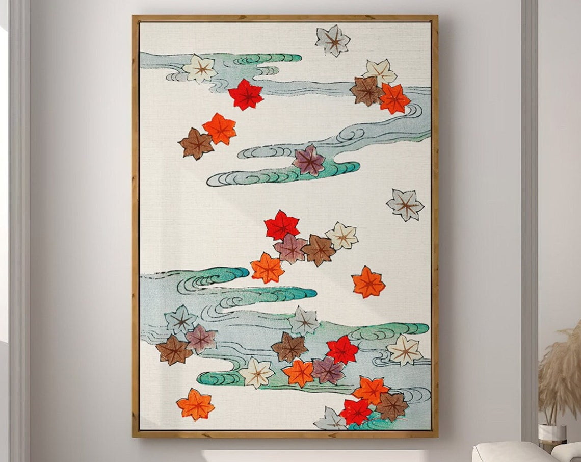 Autumn Leaves Pattern Watanabe Seitei Japanese Woodblock Art Print ...
