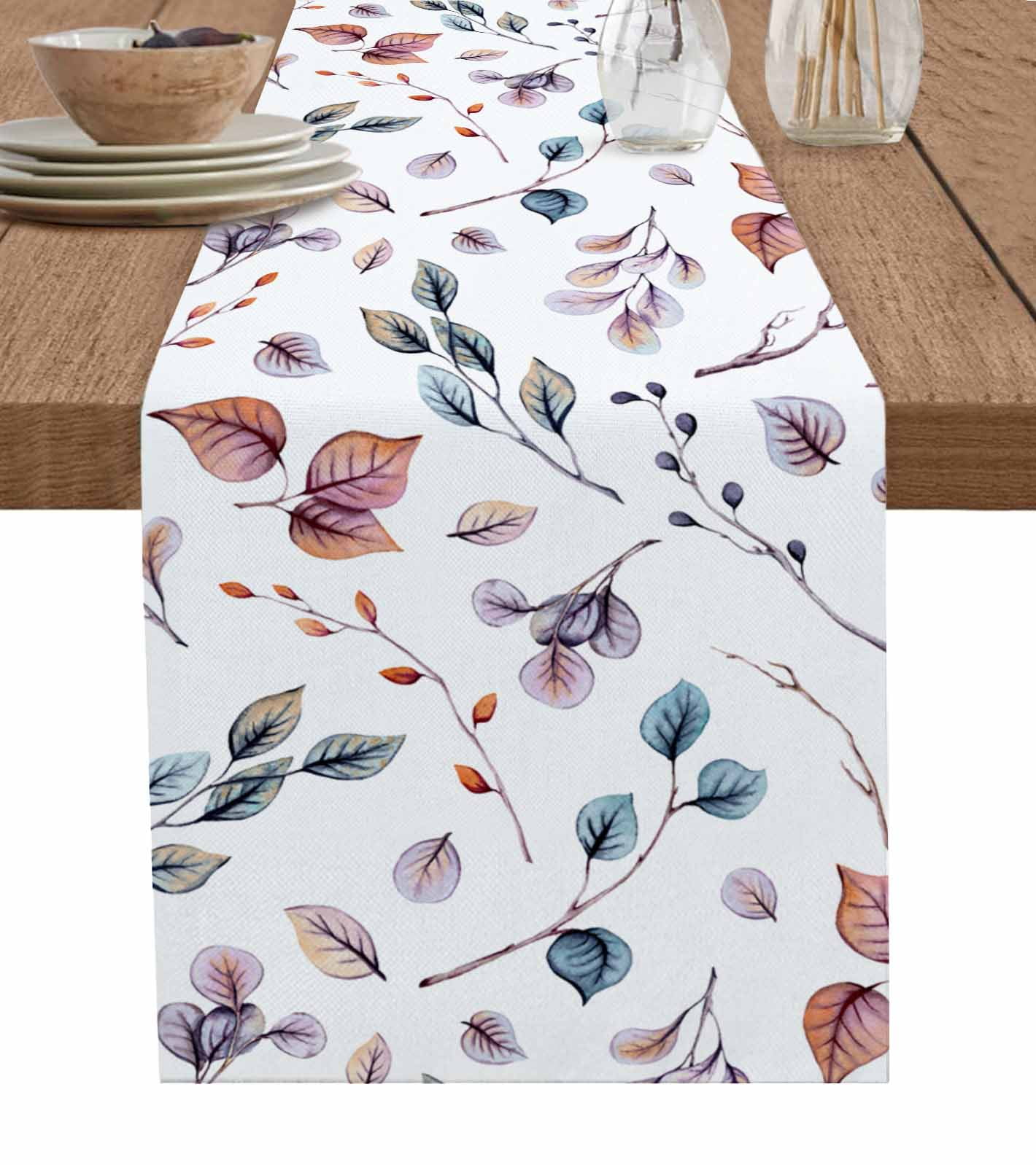 Autumn Leaves Plant Table Runners Dresser Scarf Table r Holiday Wedding ...