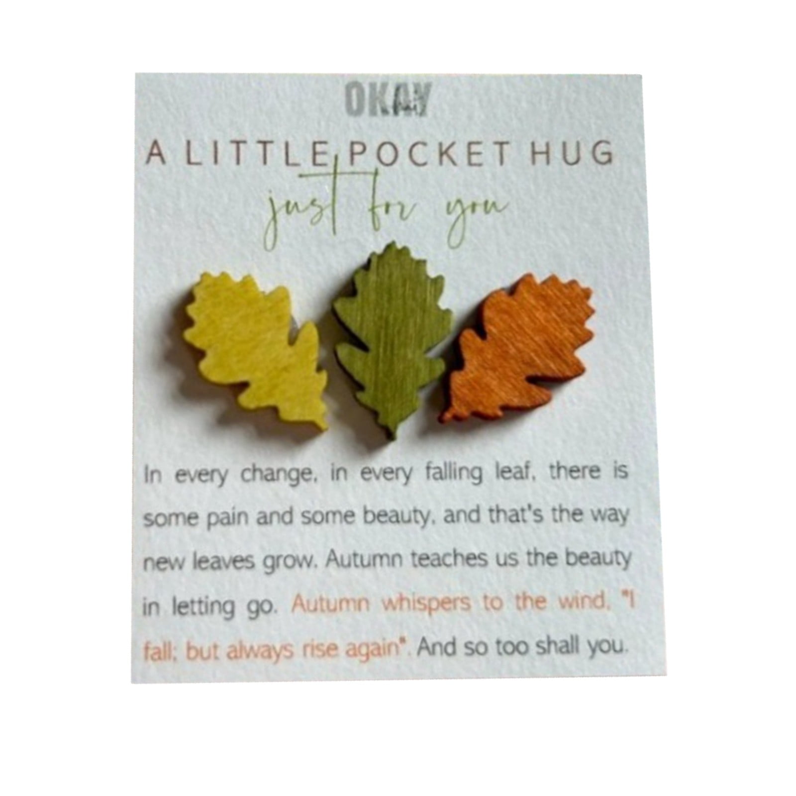 Autumn Leaves | Pocket Hug Keepsake Gift Keepsake Card Decorated With ...