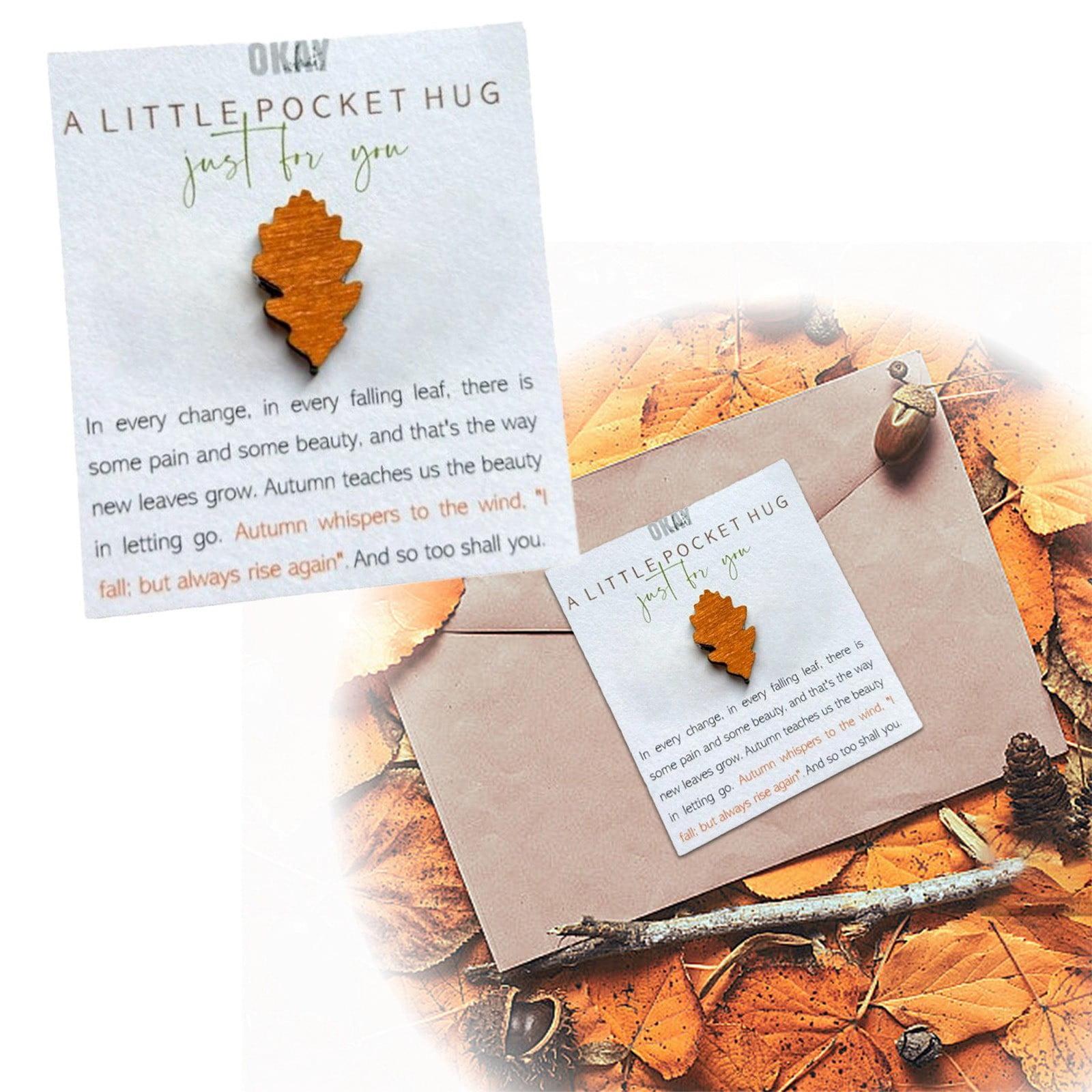 Autumn Leaves | Pocket Hug Keepsake Keepsake Card Decorated With Autumn ...