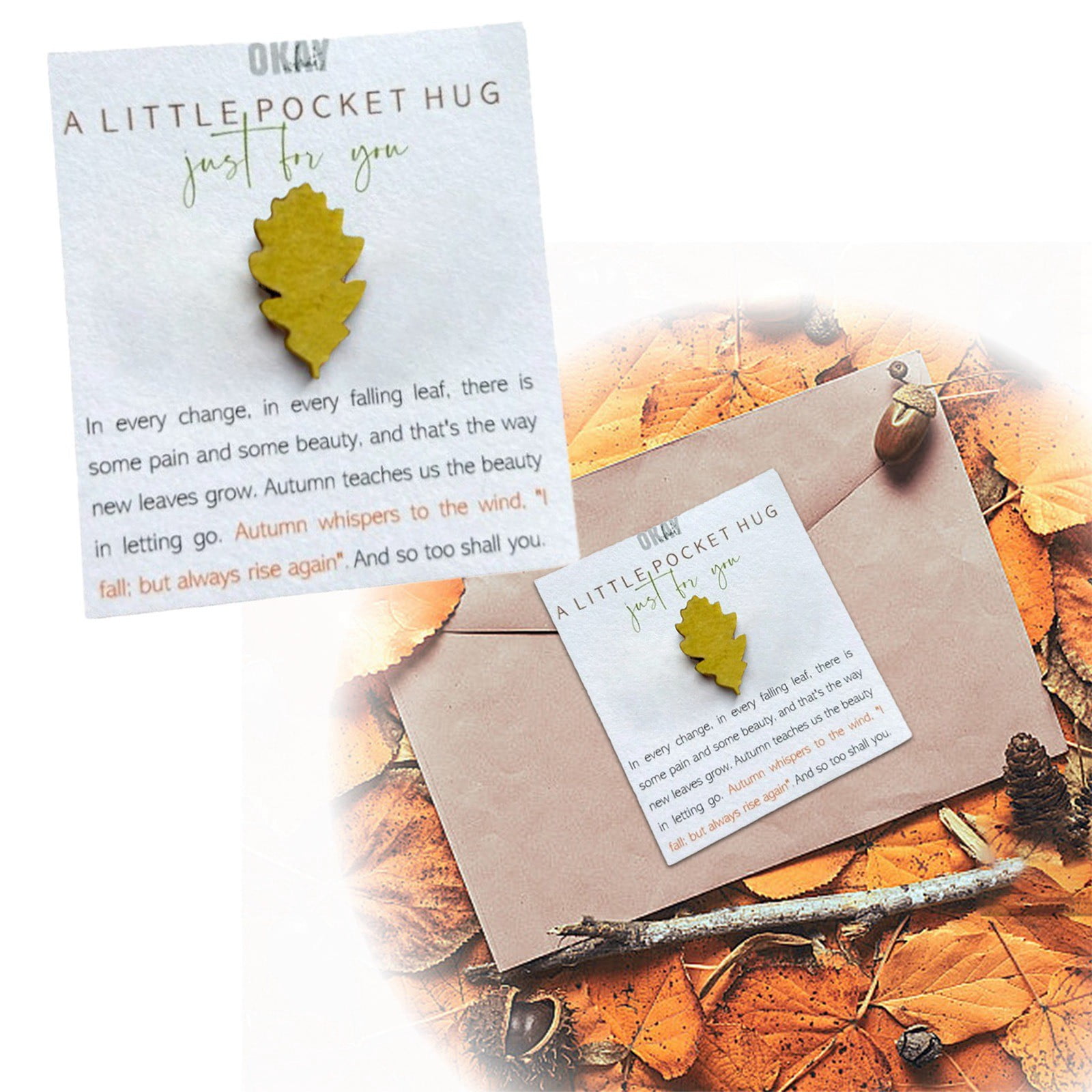 Autumn Leaves | Pocket Hug Keepsake Keepsake Card Decorated With Autumn ...