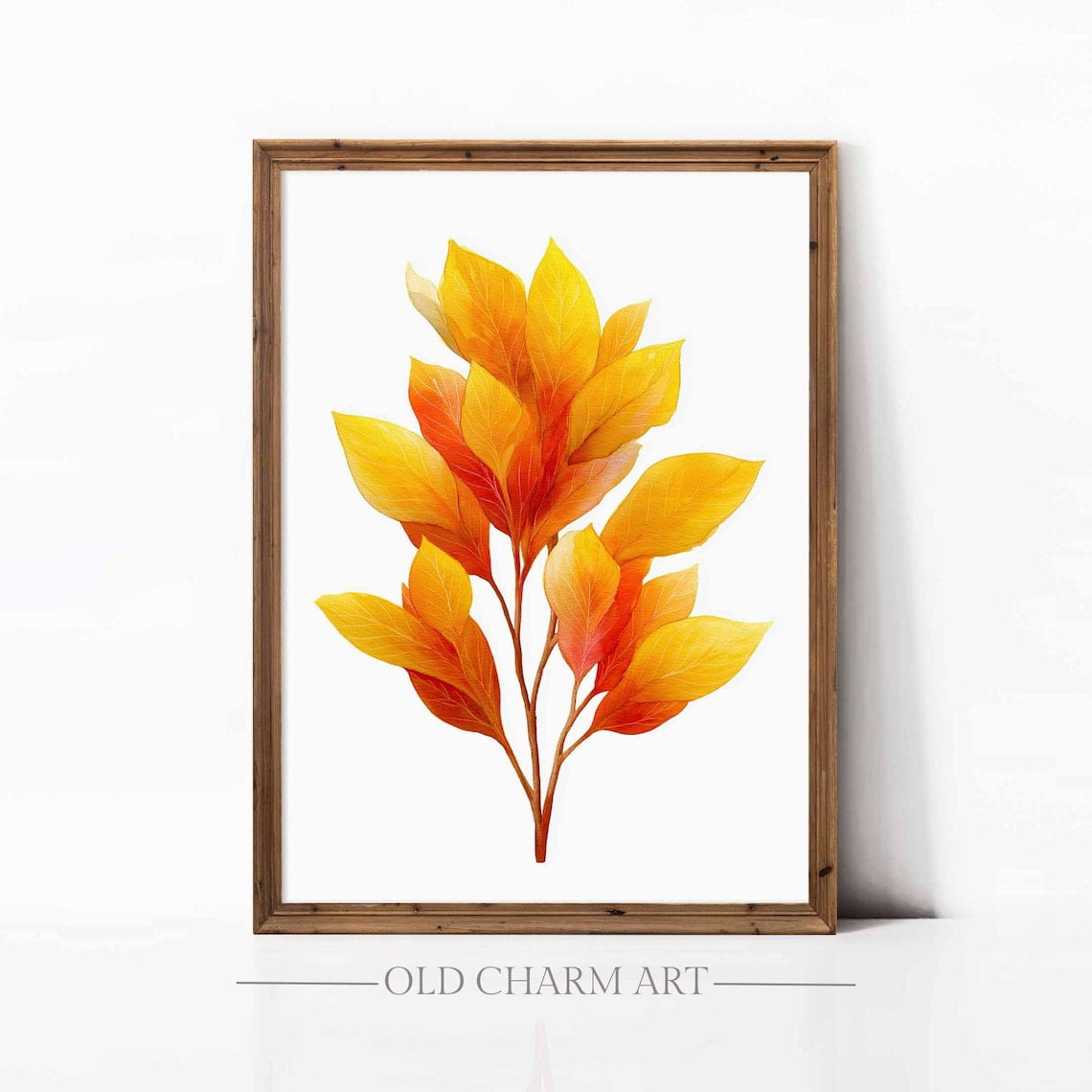 Autumn Leaves Poster: Rustic Cottage Farmhouse Fall Decor, Unframed ...