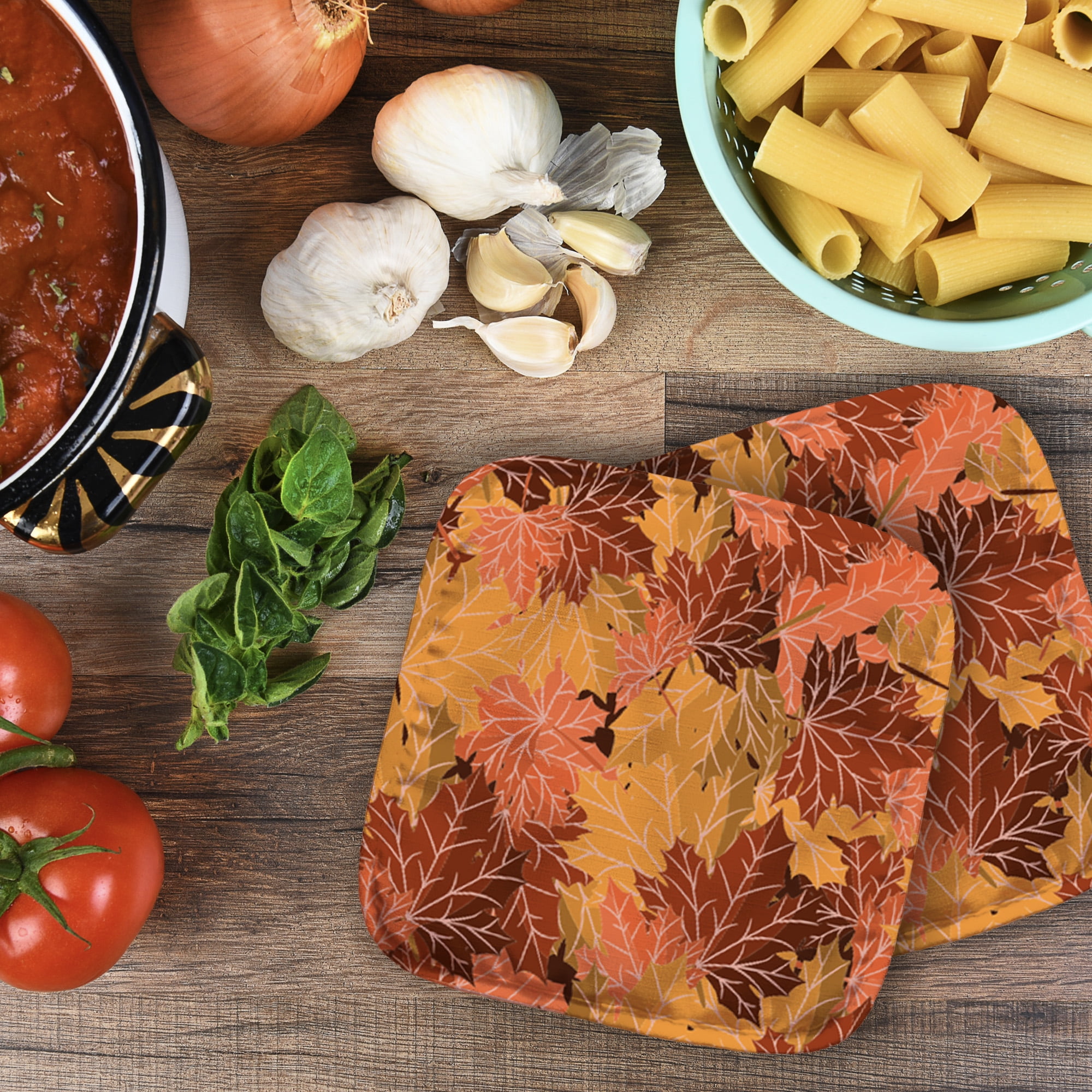 Ashton Fall Kitchen Potholders, Autumn Leaves Design, Set of 2 ...