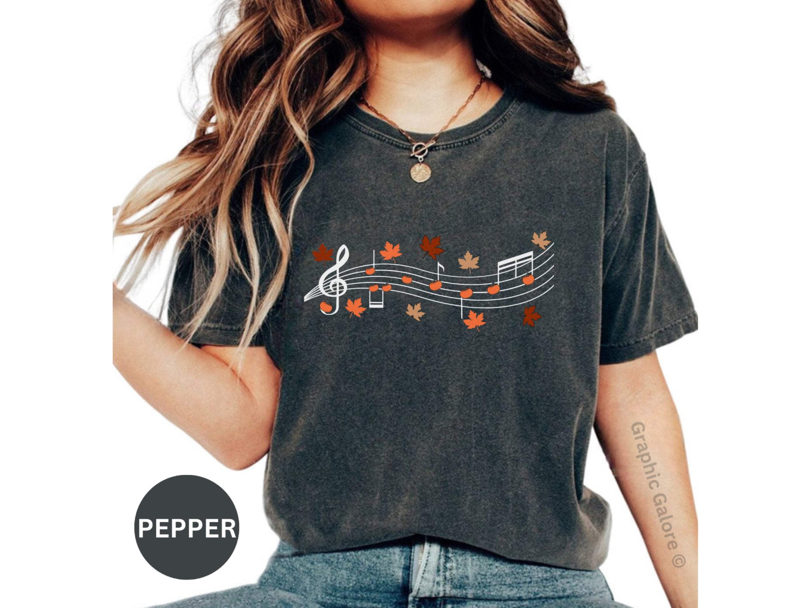 Autumn Leaves Pumpkins Graphic Tee - Unisex Casual Fall T-Shirt for ...