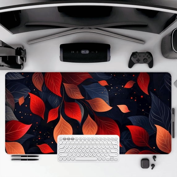 Autumn Leaves Design Mouse Pad 35.4 x 15.8 Inches Rubber Desk Mat for ...