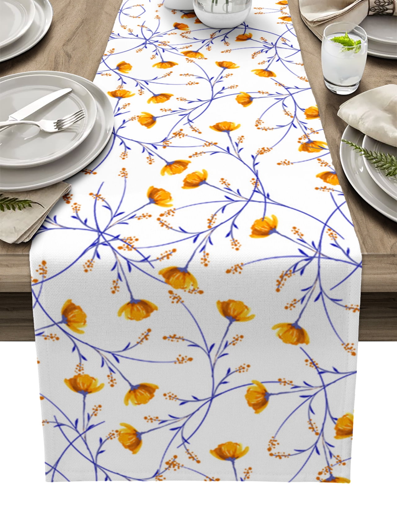 Autumn Leaves Table Runner Home Party rative Tablecloth Cotton Linen ...