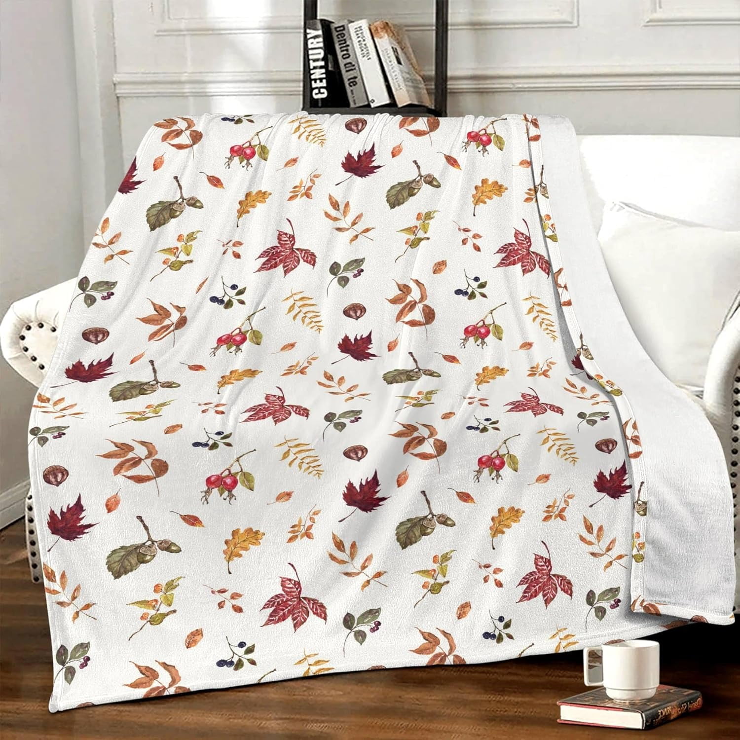 Autumn Leaves Throw Blanket,Thanksgiving Fall Flannel Blankets Throw ...