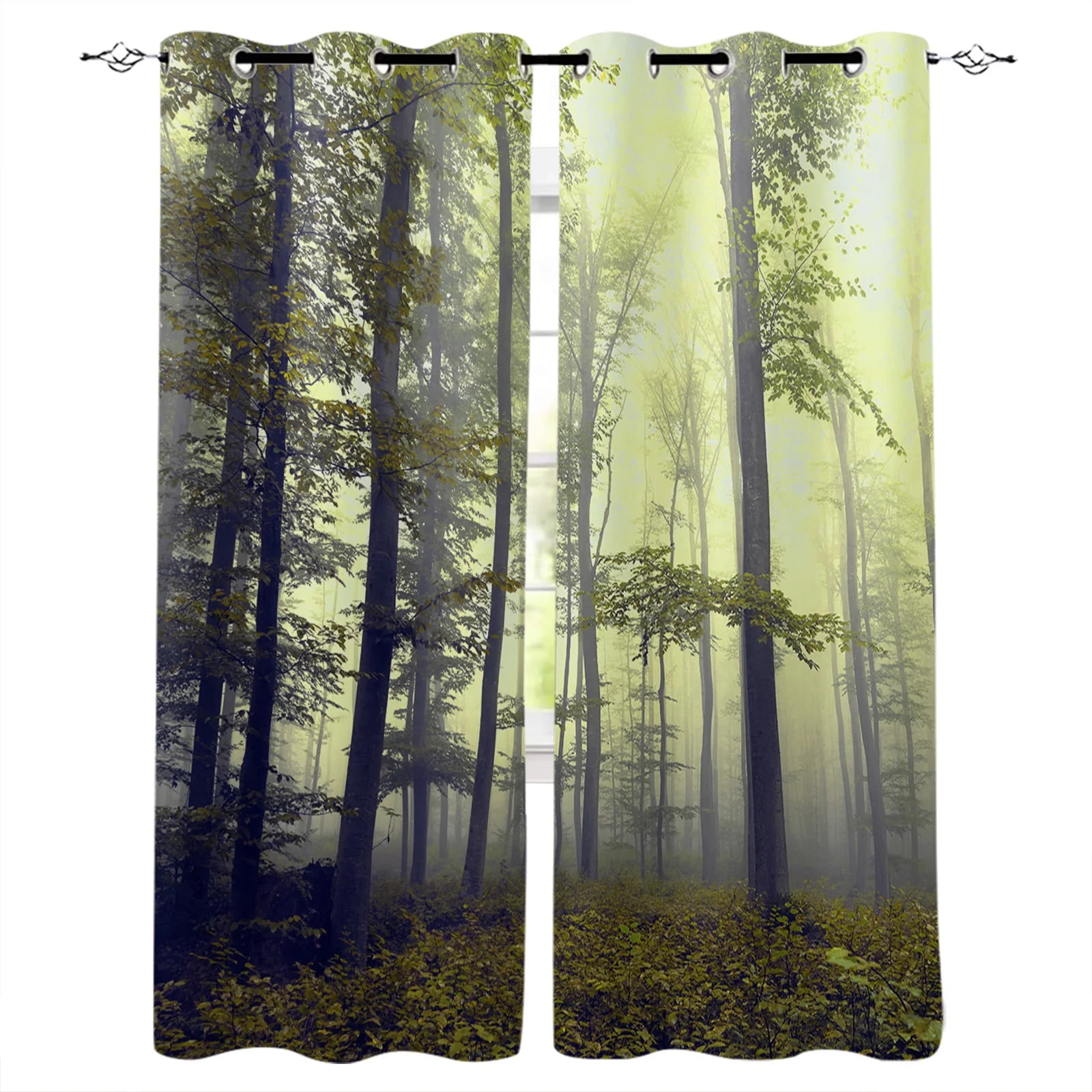Autumn Leaves Tree Trunk Curtains For Bedroom Living Room Modern ...